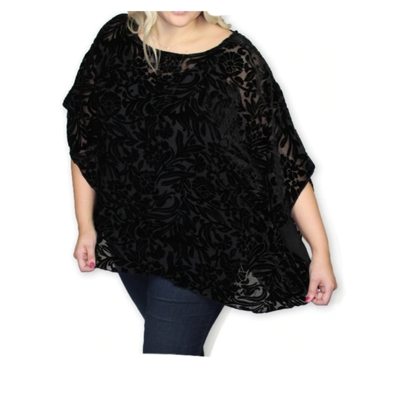 Endless | Tops | 325 Poncho Sheer With Elegant Floral Design | Poshmark
